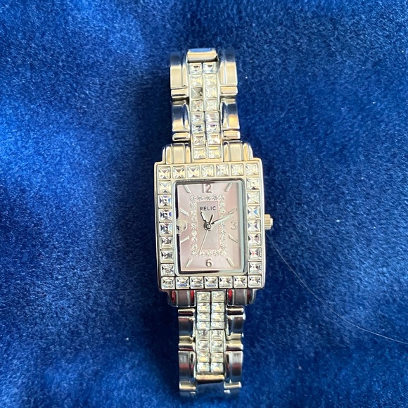 Relic | Jewelry | Stainless Steel Relic Watch Square Pink Face | Poshmark